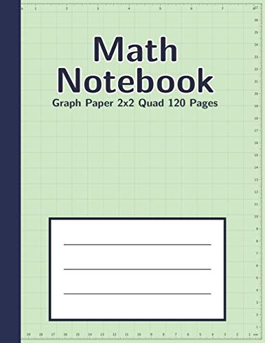 Graph Paper Math Notebook: 2X2 120 Pages Quad Ruled Notebook for ...