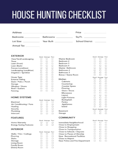 HOUSE HUNTING CHECKLIST: Introducing the ultimate toolkit for Real ...