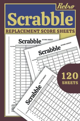 Retro Scrabble Replacement Score Sheets: 120 Paper Pads Book for The ...