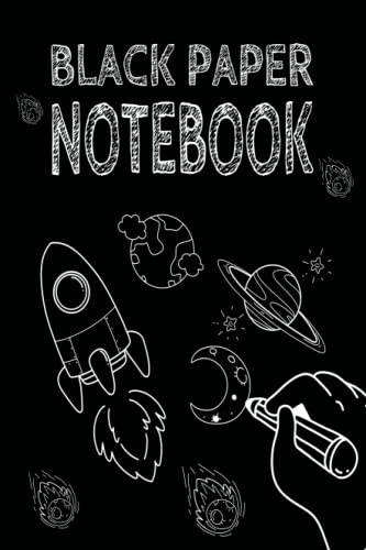 Black Paper Notebook With Lined Pages, Black Paper Sketchbook, And ...