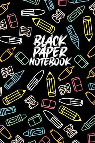 Black Paper Notebook With Lined Pages, Black Paper Sketchbook, And ...