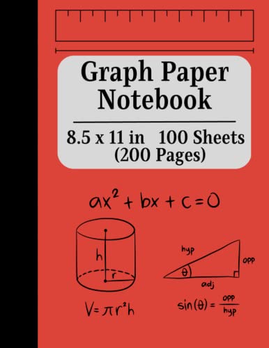 Graph Paper Notebook: Grid Paper Notebook, Quad Ruled, 100 Sheets (200 ...