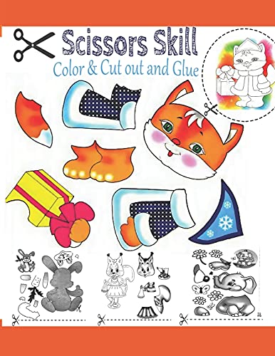 Scissors Skill Color & Cut out and Glue: Cutting and Paste Skills ...