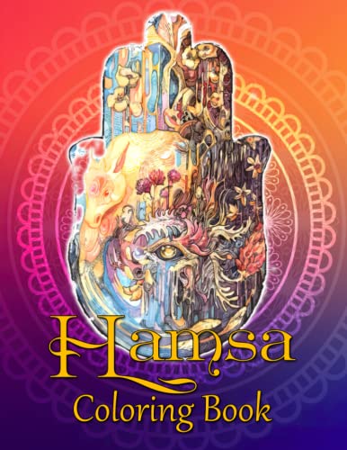 Hamsa Coloring Book: Coloring Pages With Futuristic Illustrations Such ...