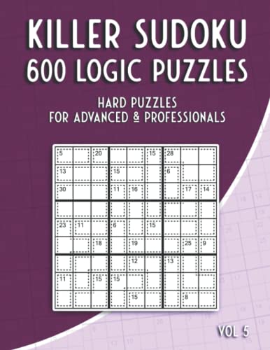 Killer Sudoku Puzzles for Adults: Sum Sudoku Puzzle Book with 600 ...