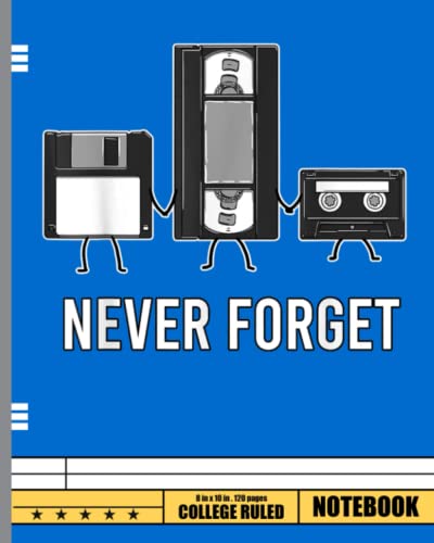 Never Forget Retro 80s 90s Vintage Video Game Gaming Notebook: Gamer ...