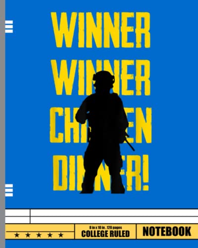 Winner Winner Chicken Dinner Gaming Notebook: Gamer Game Theme / Large ...