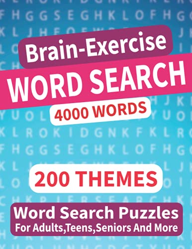 200 Word Search Puzzle Book For adults: Themed Word Search Puzzles For ...