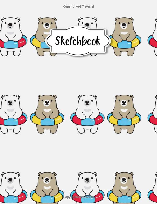 Sketchbook: Bear Swiiming Float Blank Notebook Journal | Sketching ...