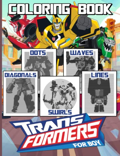 Transformer Dots Lines Waves Swirls Diagonals Coloring Book: Contains ...