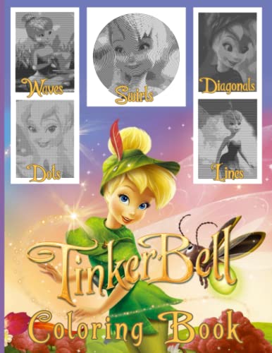 Tinkerbell Dots Lines Waves Swirls Diagonals Coloring Book: Relaxing ...