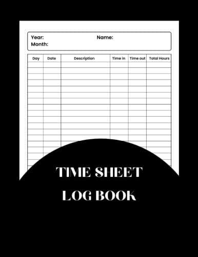 Timesheet log book 8.5x11 |to record time|Planner|Journal|Daily ...
