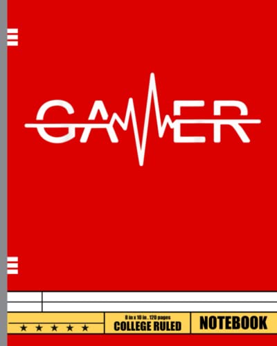 Gamer Heartbeat Video Games Notebook: Gamer Game Theme / Large Writing ...