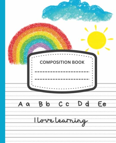 Draw and Write Notebook Dotted Midline Composition Book Wide Ruled ...