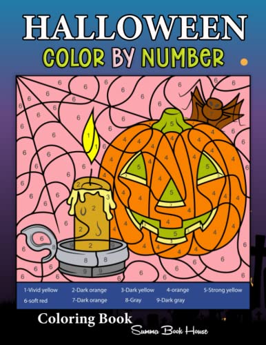 Halloween Color By Number Coloring Book: Beautiful Print halloween ...