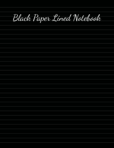 Black Paper Notebook With Lined Pages, Black Paper Sketchbook, And ...