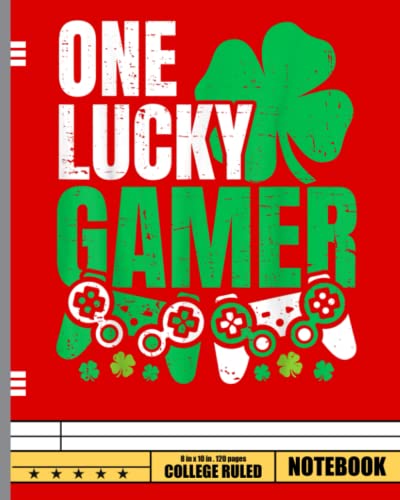 One Lucky Gamer Notebook: Gamer Game Theme / Large Writing Journal for ...
