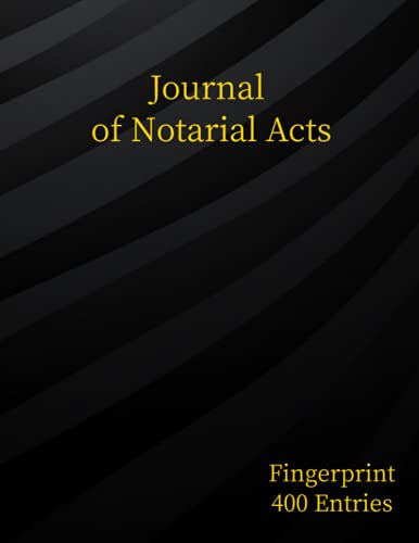 Journal Of Notarial Acts: For Notary Public: With Fingerprint----400 ...