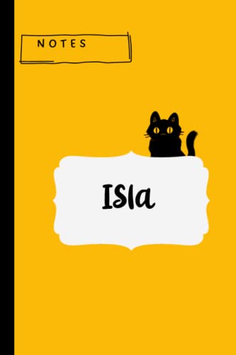 Isla : Cute Cat Journal notebook |Personalised Name Journal for Isla ...