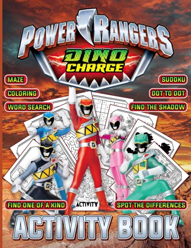 Power Rangers Dino Charge Activity Book: Relaxation Dot To Dot, Word ...