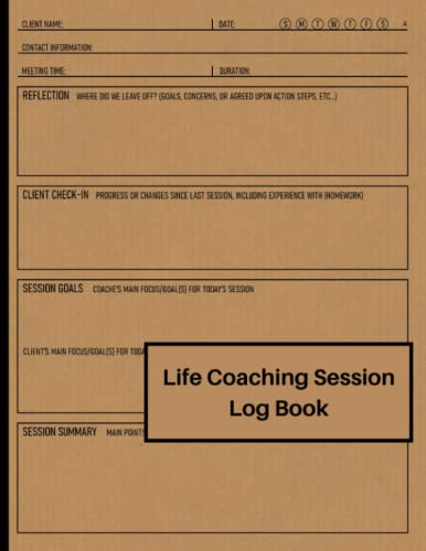 Life Coaching Session Log Book: Customer Data Management For Therapists ...