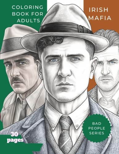 Coloring book for adults Irish Mafia: 30 illustrations depicting scenes ...