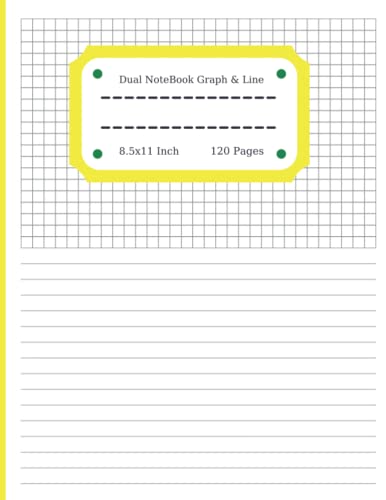 Dual Notebook Graph & Line 8.5x11 inch 120 pages: Book Half Lined and ...