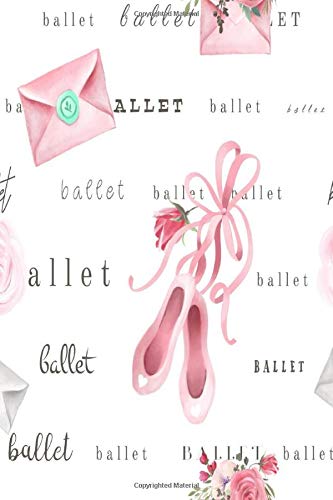 BALLET SHOES NOTEBOOK: Pink/white notebook to write in, lined pages ...