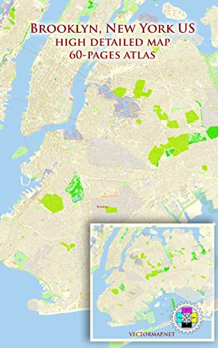 Brooklyn Street Map, New York US, exact High Detailed map.: All streets ...