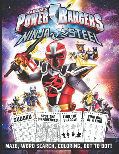 Power Rangers Ninja Steel Activity Book: Kid Word Search, Spot ...