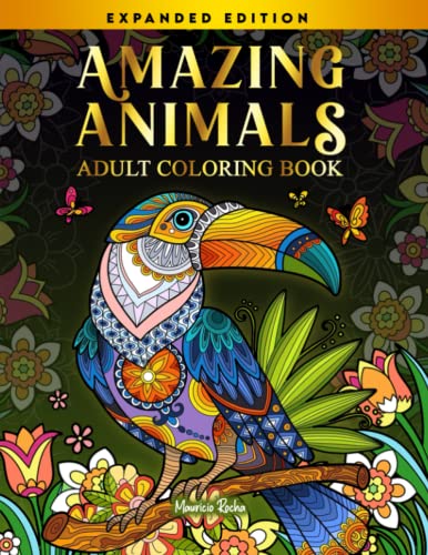 Amazing Animals: Adult Coloring Book with Beautiful Animal Designs for ...