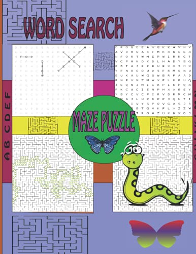 Word Search Maze Puzzle: Word Search for kids and Maze Puzzle Book for ...
