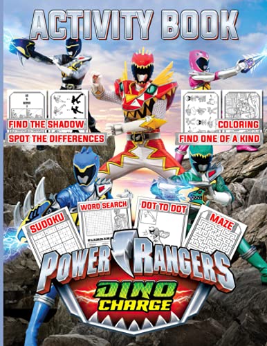 Power Rangers Dino Charge Activity Book: Perfect Gift Dot To Dot, Word ...