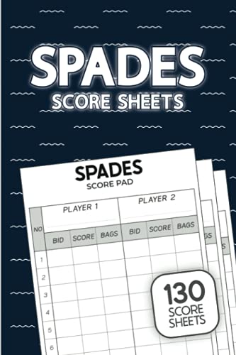 Spades Score Sheets: 130 Spades Score Pads for Scorekeeping - Spades ...