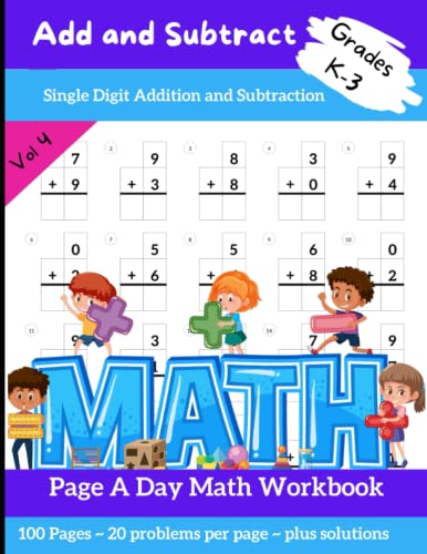 Single Digit Addition and Subtraction Practice Workbook Vol 4 ...