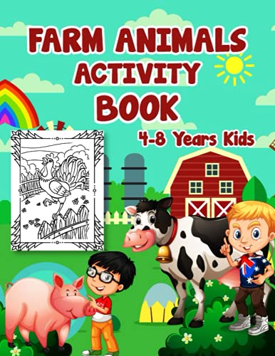 Farm animals activity book 4-8 years kids: A Fun and Precious Workbook ...