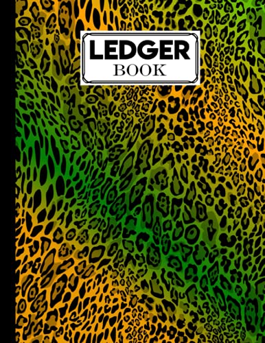Ledger Book: Leopard Print Ledger Book, Record Income and Expenses, 120 ...