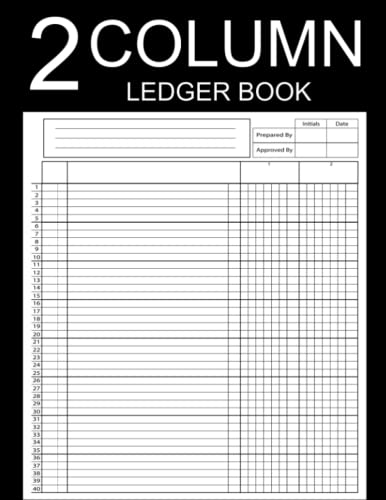 2 Column Ledger Book: Accounting Ledger Book for Bookkeeping with 2 ...