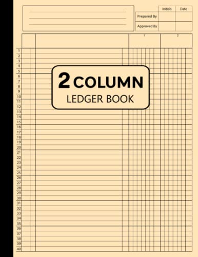 2 Column Ledger Book: Accounting Ledger Book For Bookkeeping, 2 Column ...
