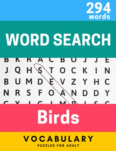 Birds Word Search Puzzle Books: bird word search | bird name word ...