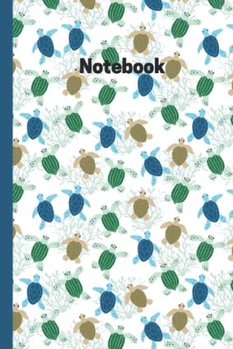Notebook: Sea Turtle In White Color Background Cover | Size 6 x 9 120 ...