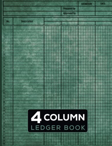 4 Column Ledger Book: Accounting Ledger Book for Bookkeeping, Small ...