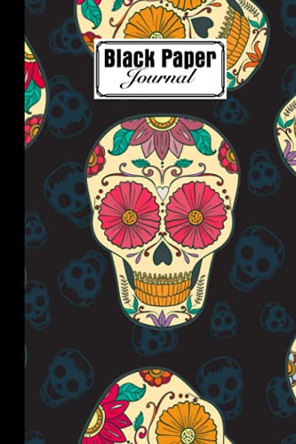 Black Paper Journal: Skull Cover Black Paper Journal, Solid Black ...