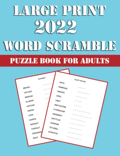 2022 Large Print Word Scramble for Adults: 2022 Large Print Word ...