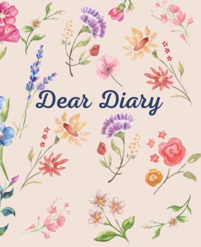 Watercolor Floral Diary: Lined Daily Journal, Diary, Notebook for ...
