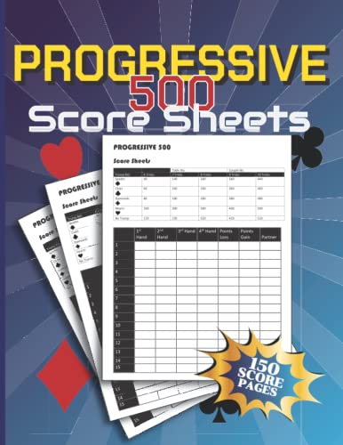 Progressive 500 Score Sheets: 150 Large Score Sheets Game Pads for ...