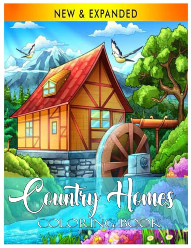 Country Homes Coloring Book: Creative Haven Romantic Country Scenes ...