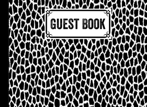 Guest Book: Premium Giraffe Skin Print Cover Guest Book, Guest book for ...