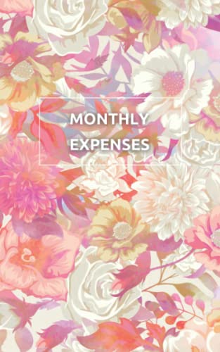 Monthly Expenses: 5X8 100 Page Template Beautiful Floral Glossy Cover ...