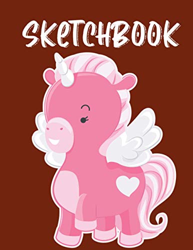 Sketchbook: A Cute Unicorn Kawaii Large Sketchbook, Notebook With Blank ...